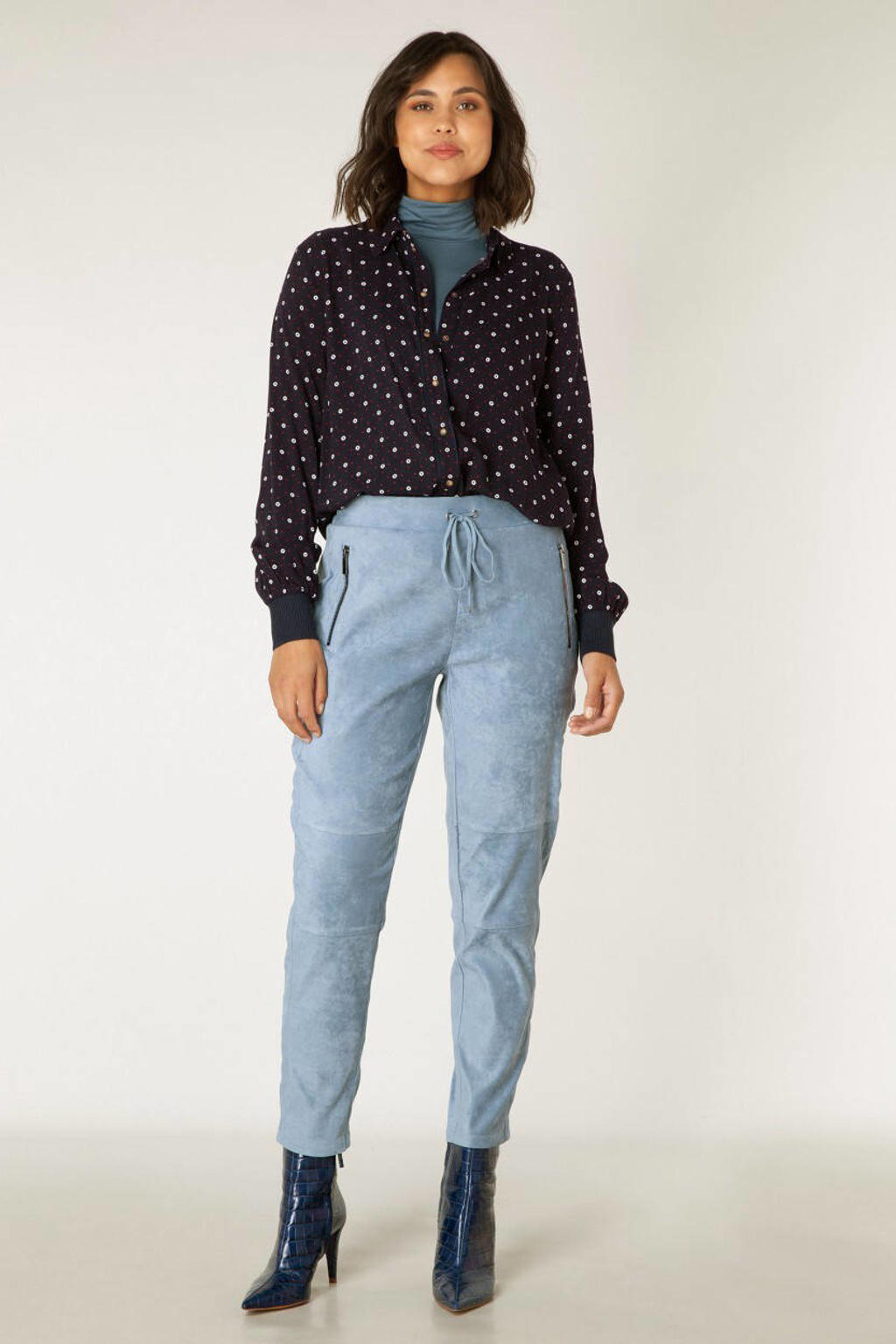 Yest blouse Alma met all over print donkerblauw | wehkamp