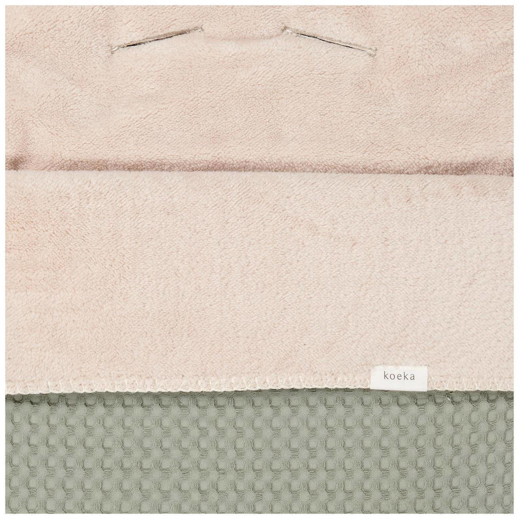 Koeka Oslo teddy autostoel voetenzak shadow green/soft sand | wehkamp