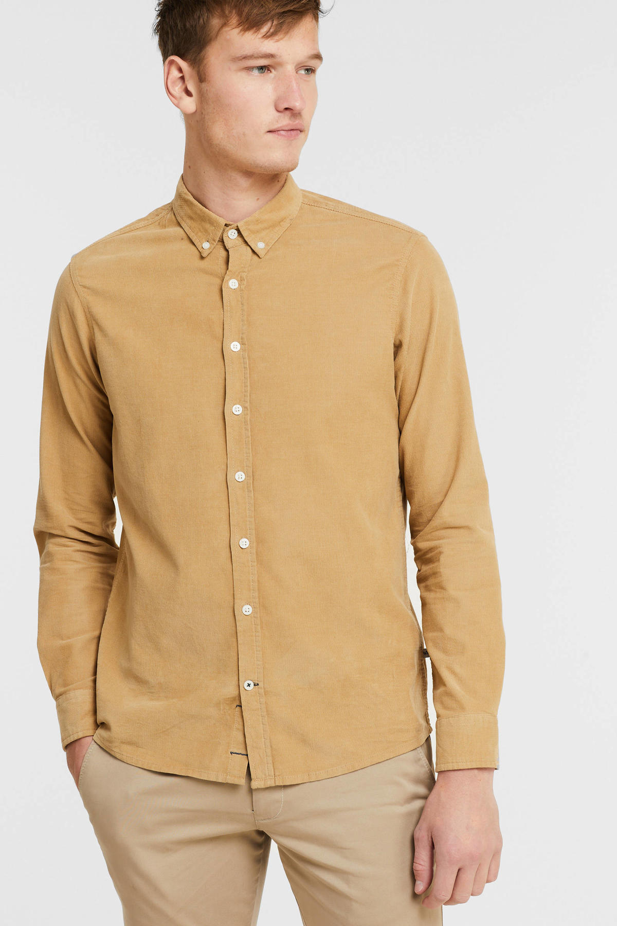 Kronstadt corduroy regular fit overhemd Johan sand | wehkamp