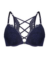 Hunkemöller push up bh Cardi met voorsluiting donkerblauw | wehkamp