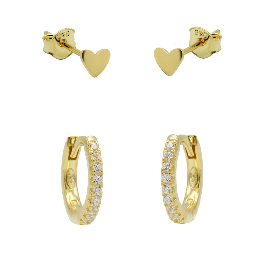 KARMA Jewelry gold plated oorbellen Let's Rock - set van 2 | wehkamp