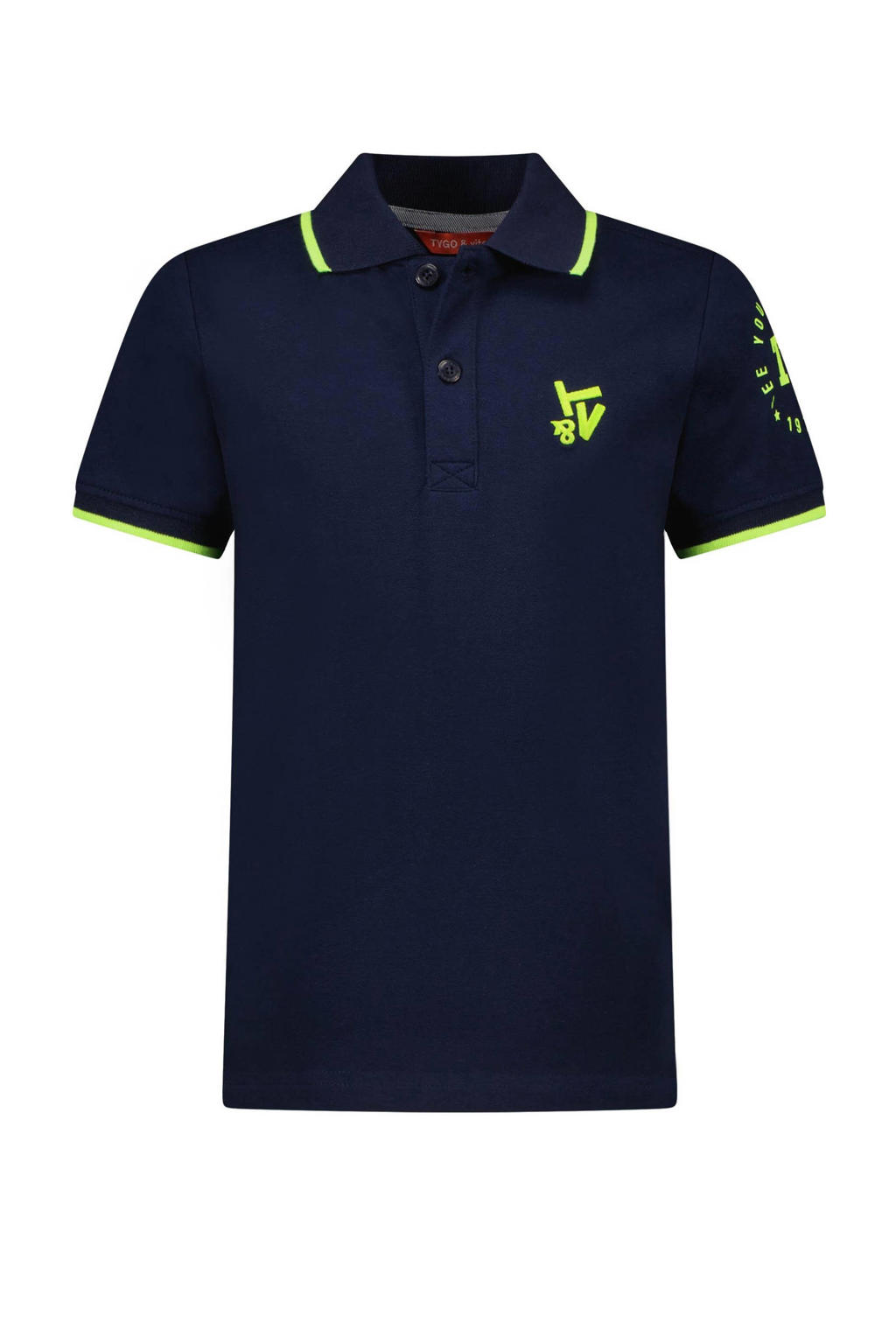 TYGO & vito polo met logo donkerblauw/geel | wehkamp
