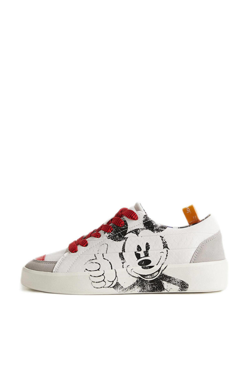 Desigual Mickey Mouse sneakers wit/rood | wehkamp