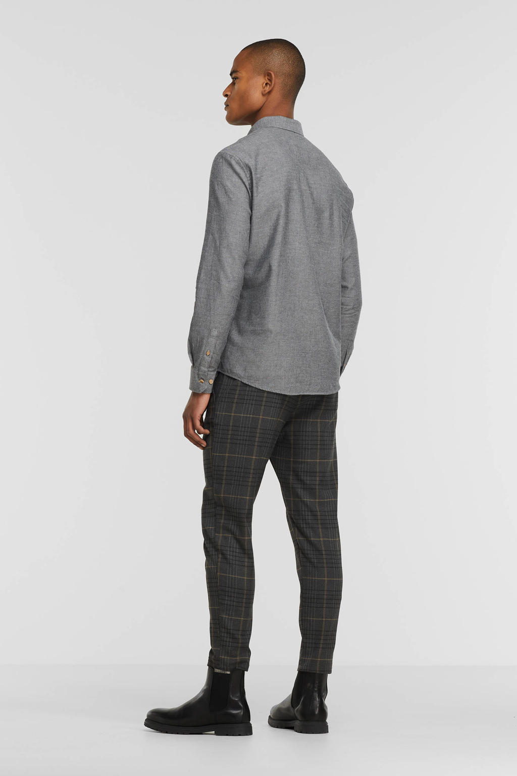 Kronstadt gemêleerd regular fit overhemd Johan Diego grey | wehkamp