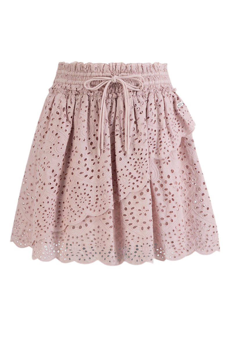 NIKKIE semi-transparante rok Rebecy met ruches roze | wehkamp