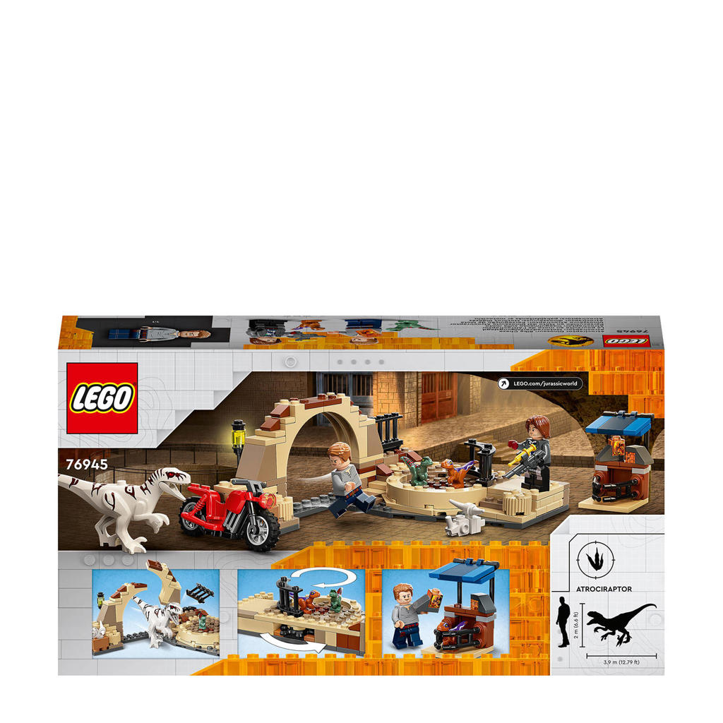 LEGO Jurassic World Atrociraptor dinosaurus motorachtervolging 76945 ...