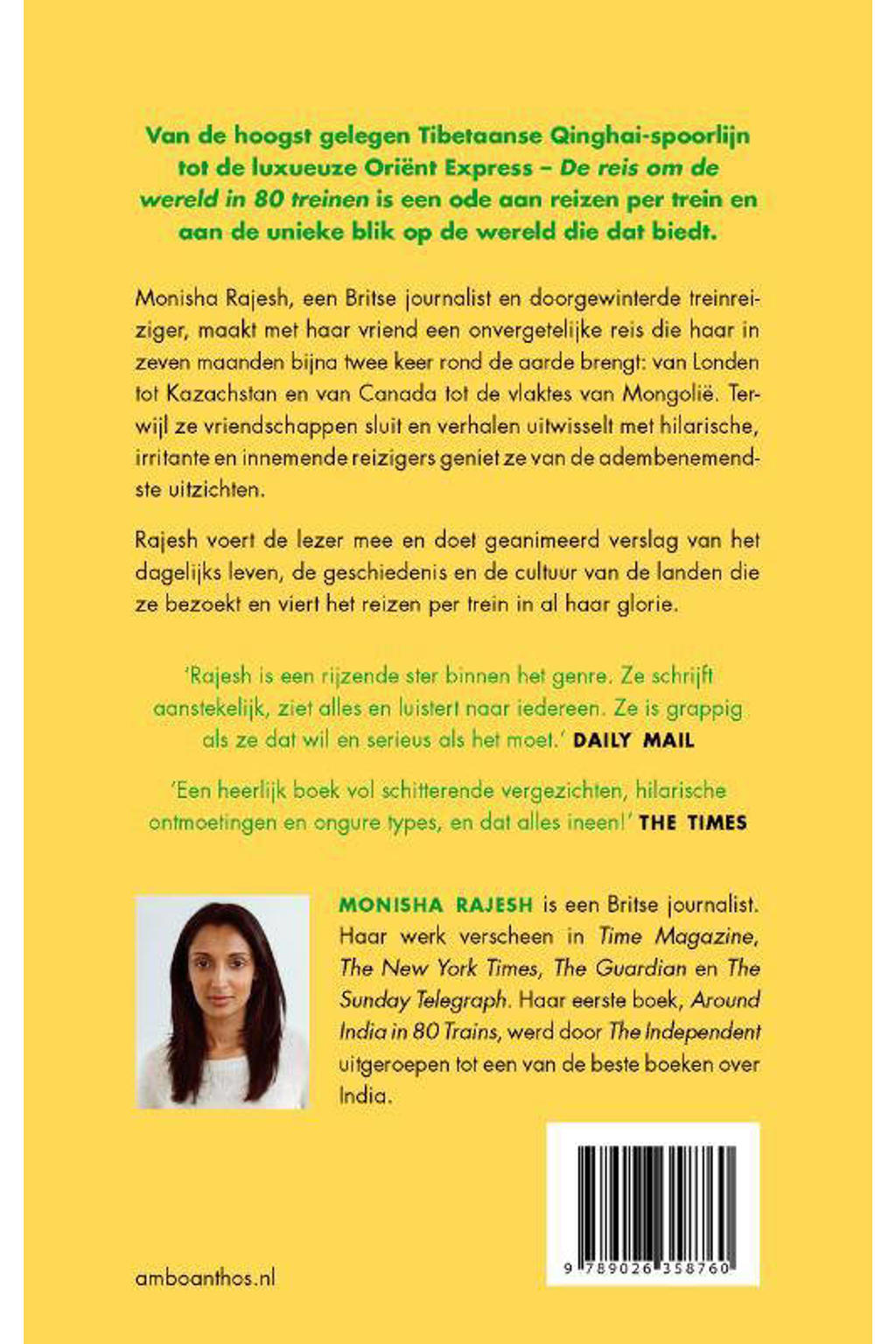 Monisha Rajesh De reis om de wereld in 80 treinen | wehkamp