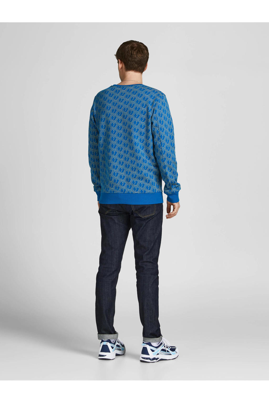 JACK & JONES CORE sweater JCOLOGAN met all over print snorkel blue ...