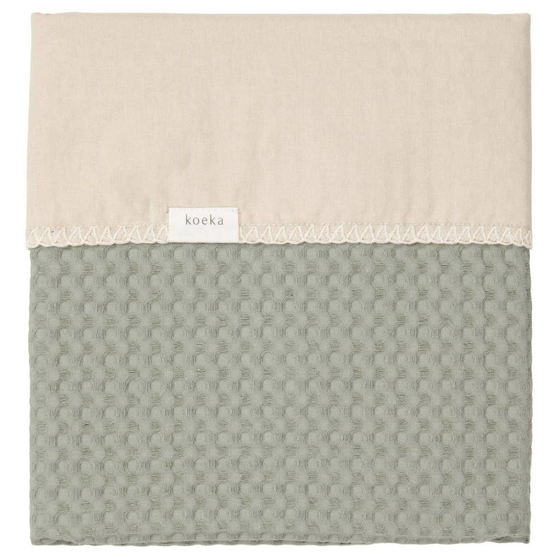 Koeka Antwerp baby ledikantdeken 100x150 cm Shadow Green/Soft Sand ...