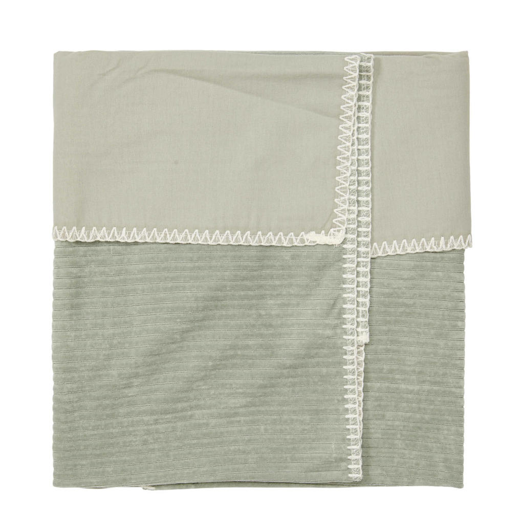 Koeka Vik baby wiegdeken corduroy/flanel 75x100 cm shadow green | wehkamp