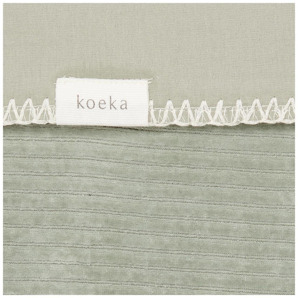 Koeka Vik baby wiegdeken corduroy/flanel 75x100 cm shadow green | wehkamp