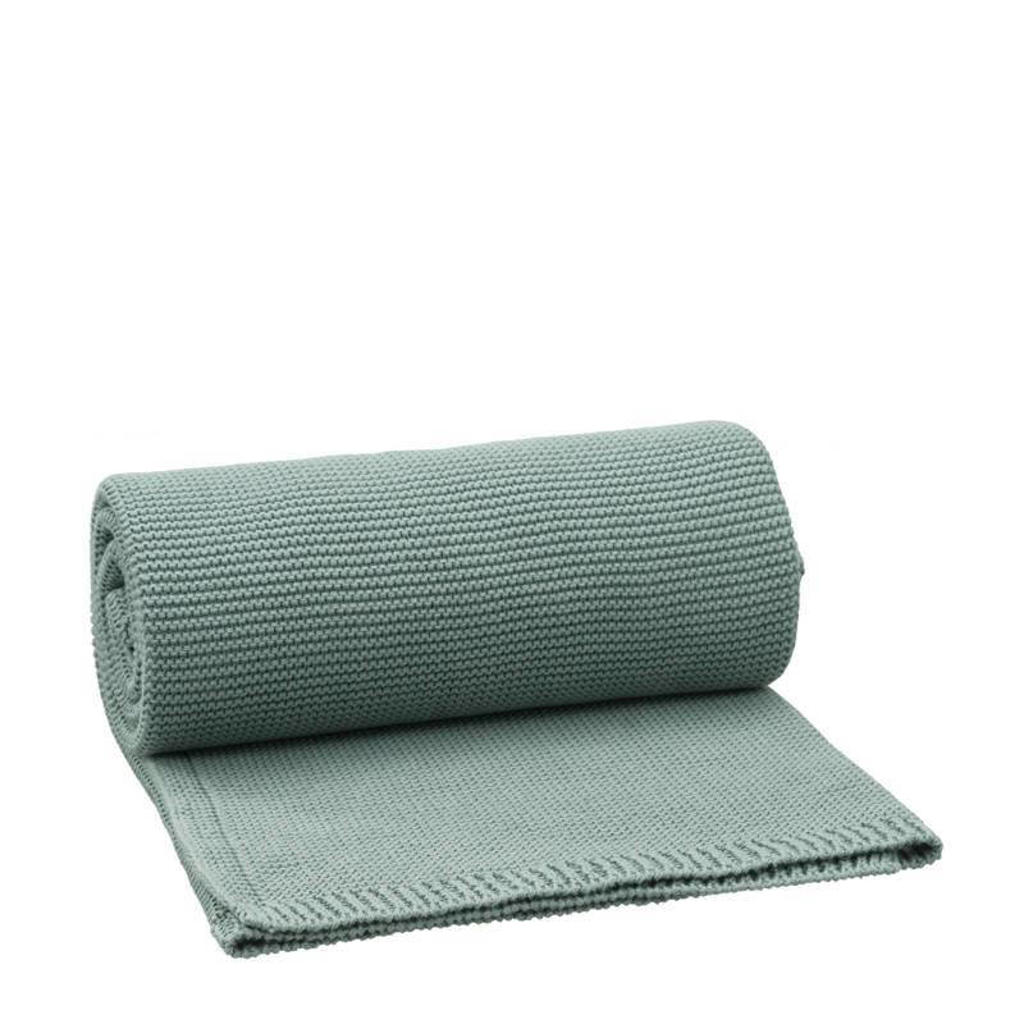 Fresk gebreide baby wiegdeken 80x100 cm uni chinois green | wehkamp