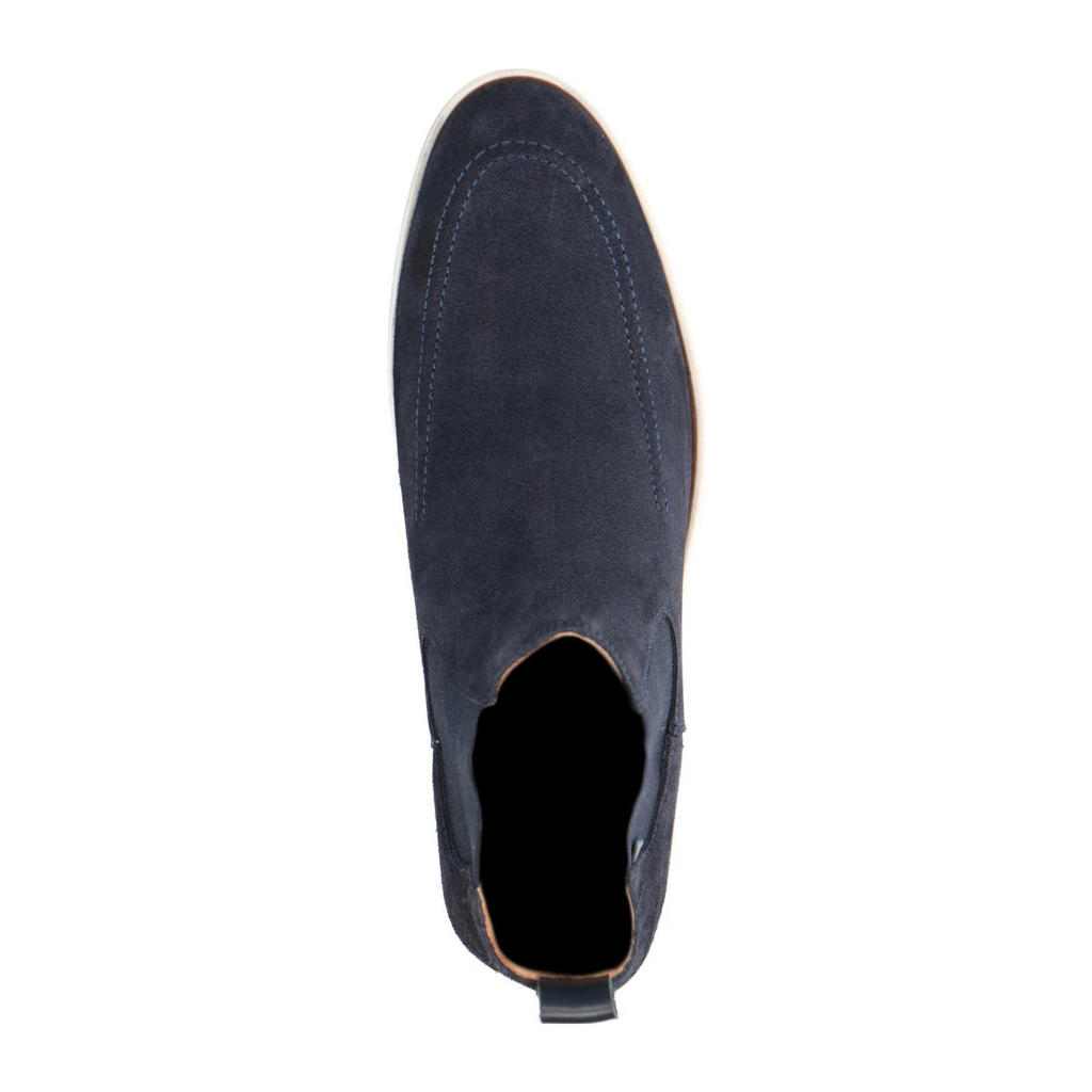 Manfield suède chelsea boots donkerblauw | wehkamp