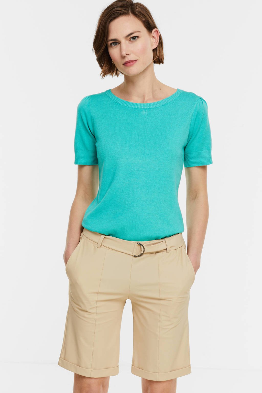 NED korte broek van travelstof zand | wehkamp