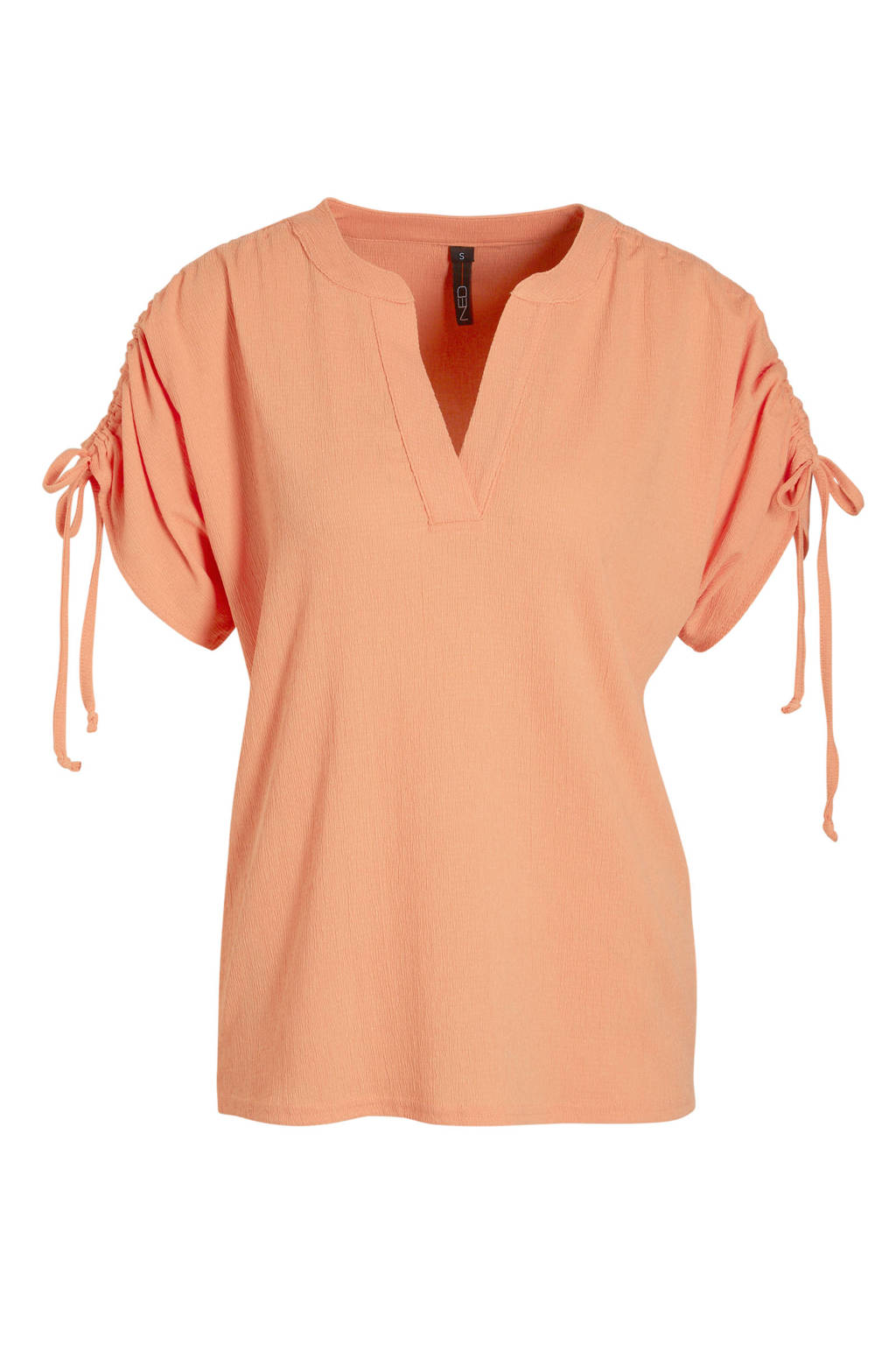 NED top met textuur zalmroze | wehkamp