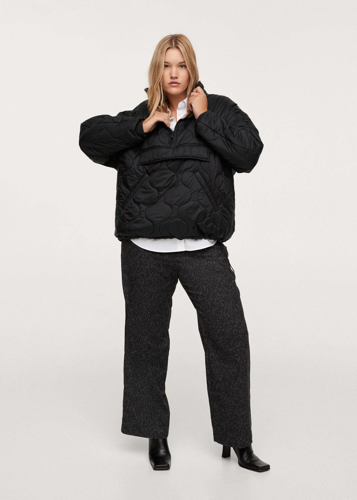 Mango Plus Size jas zwart | wehkamp