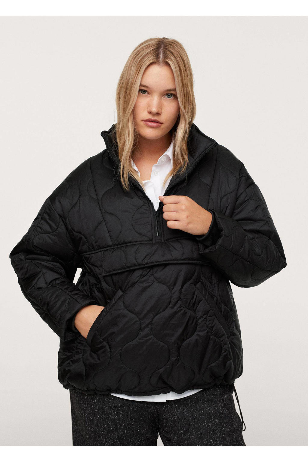 Mango Plus Size jas zwart | wehkamp