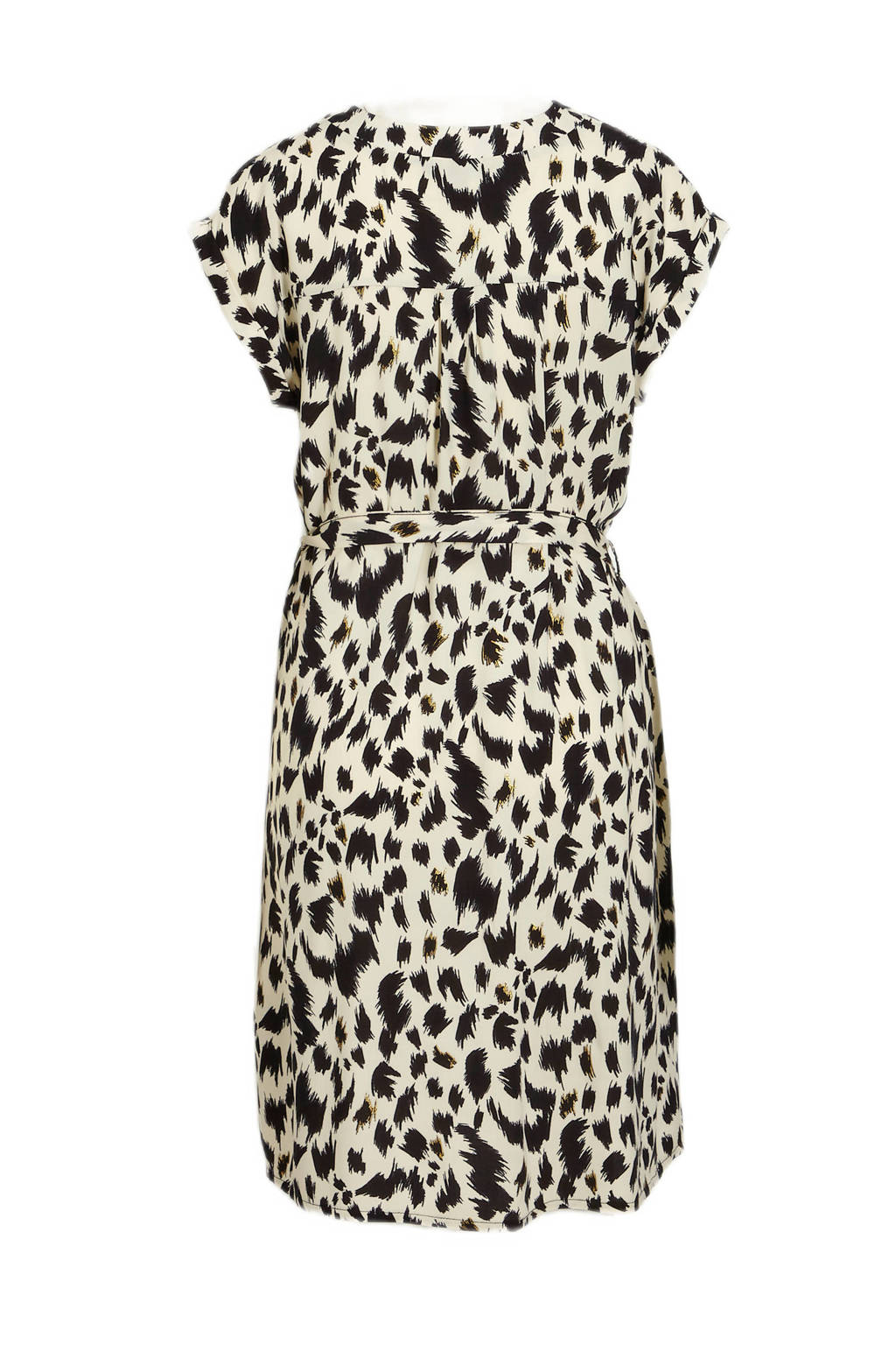 Smashed Lemon jurk Jade met dierenprint en ceintuur zand/zwart | wehkamp