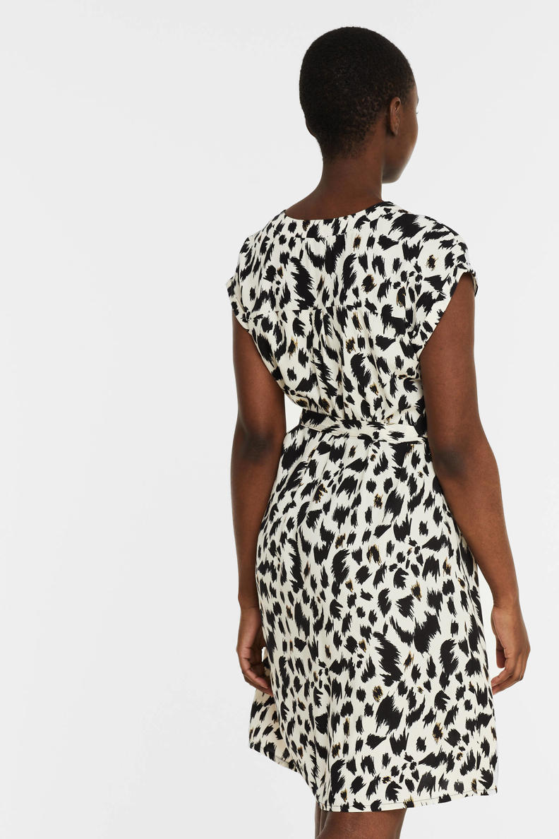 Smashed Lemon jurk Jade met dierenprint en ceintuur zand/zwart | wehkamp
