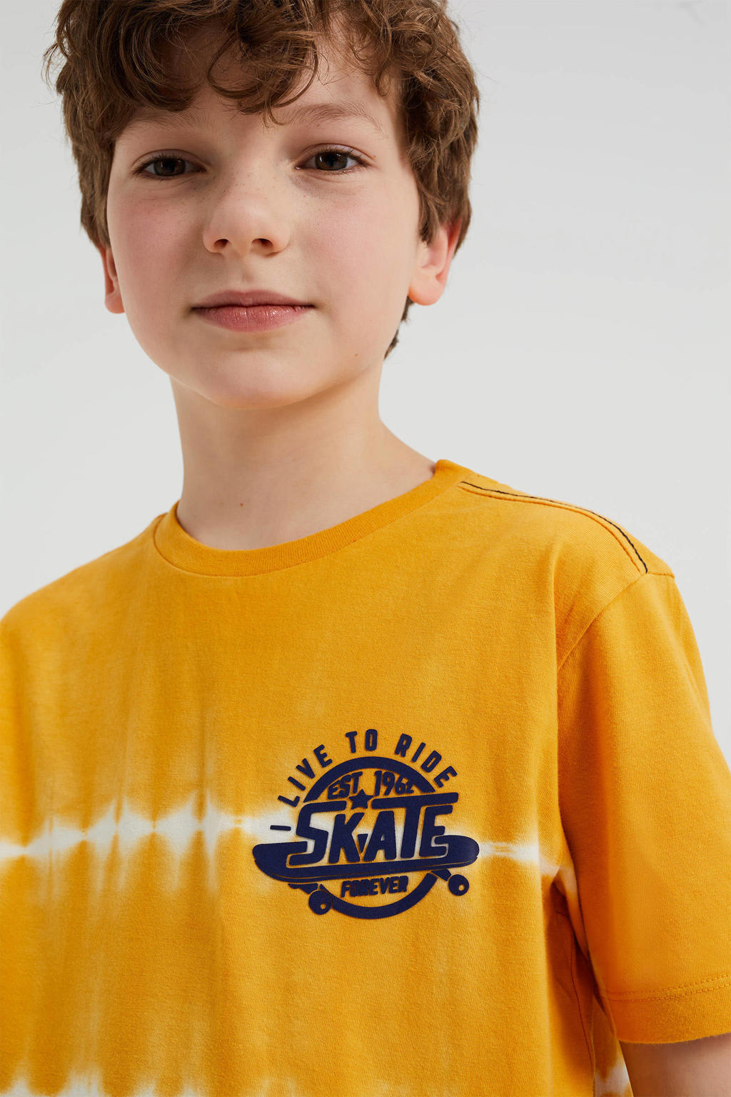 WE Fashion tie-dye T-shirt geel/wit | wehkamp