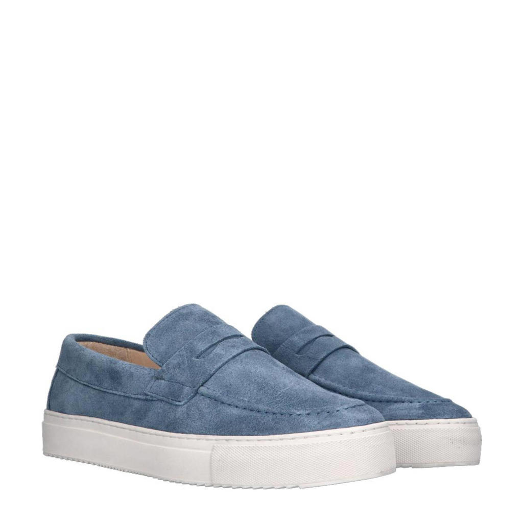 Goosecraft Christian suède loafers blauw | wehkamp