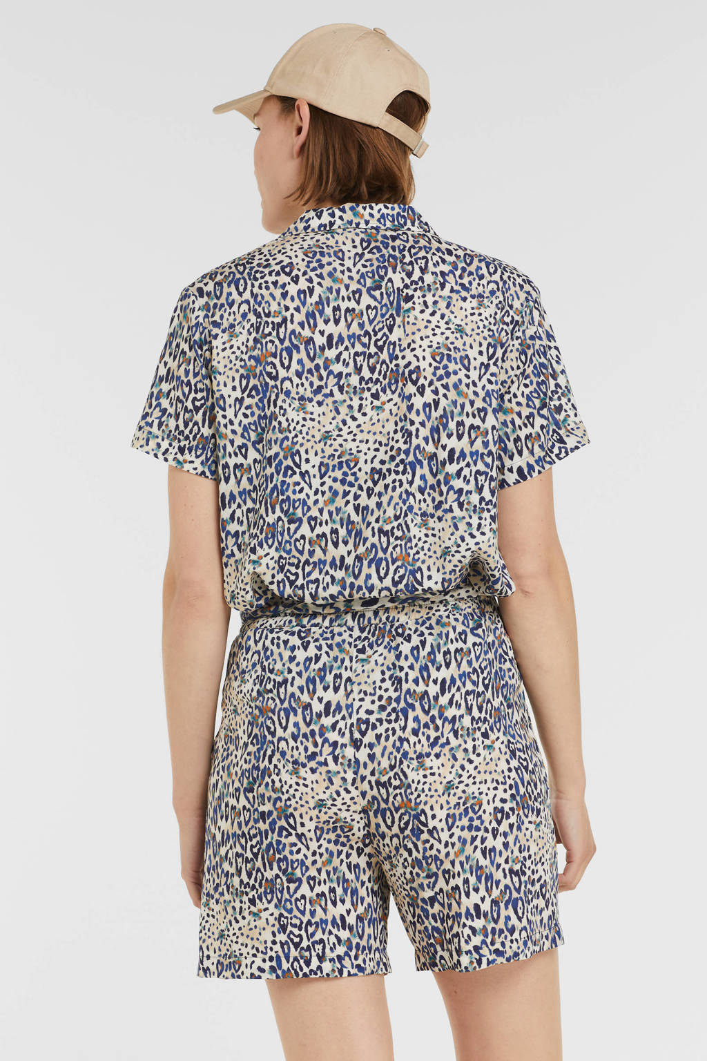 Anna Blue by Anna van Toor korte broek met all over print wit/blauw ...