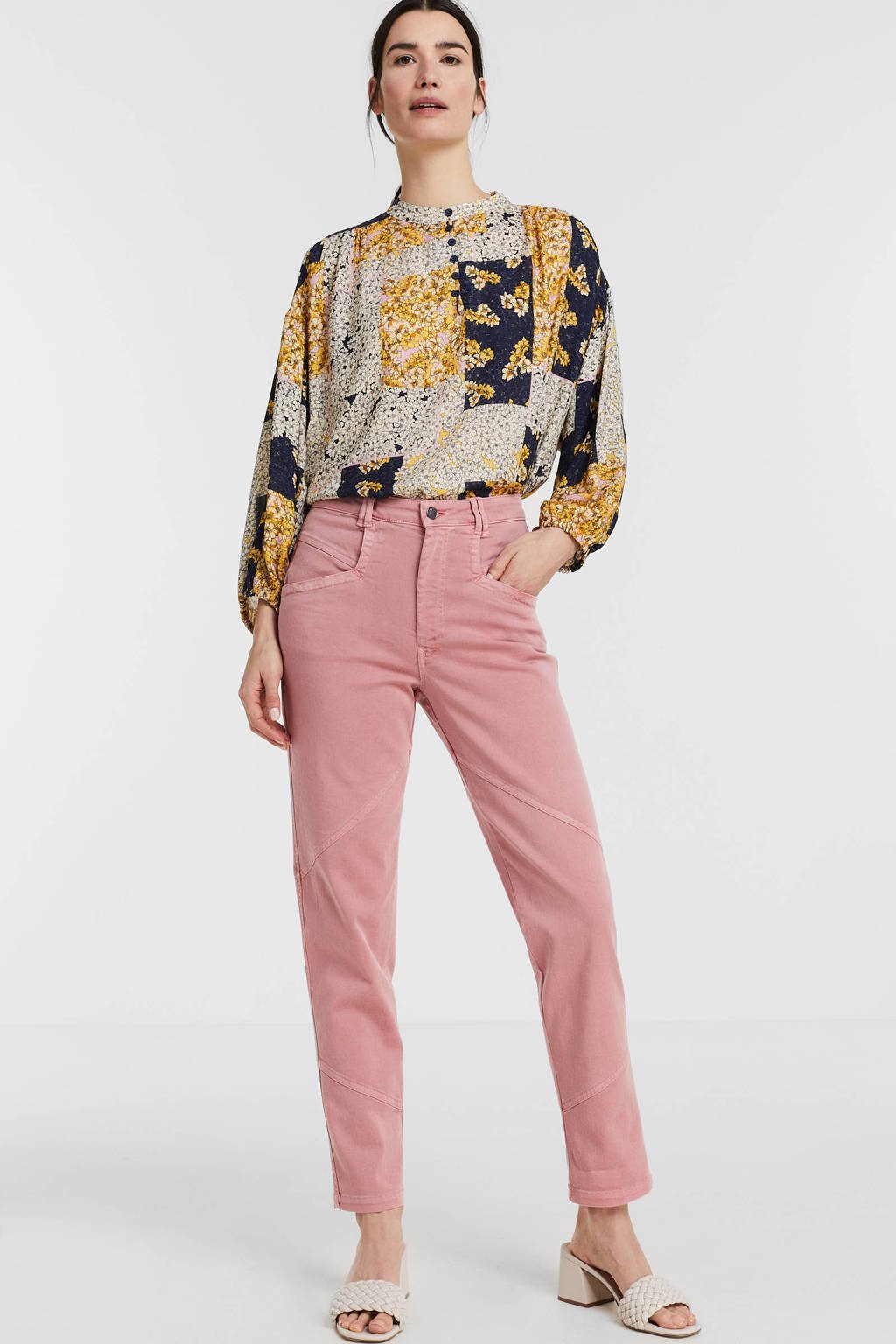 Anna by Anna van Toor straight fit broek oudroze | wehkamp