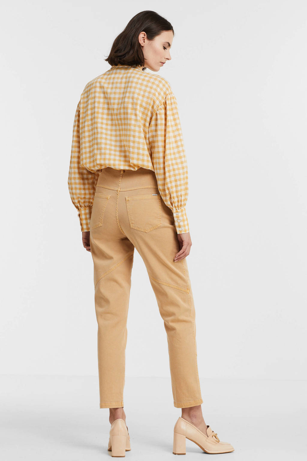 Anna by Anna van Toor straight fit broek zand | wehkamp