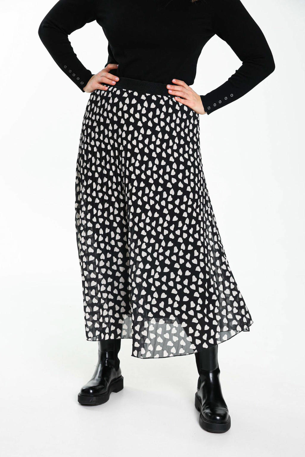 Paprika rok met hartjes zwart | wehkamp