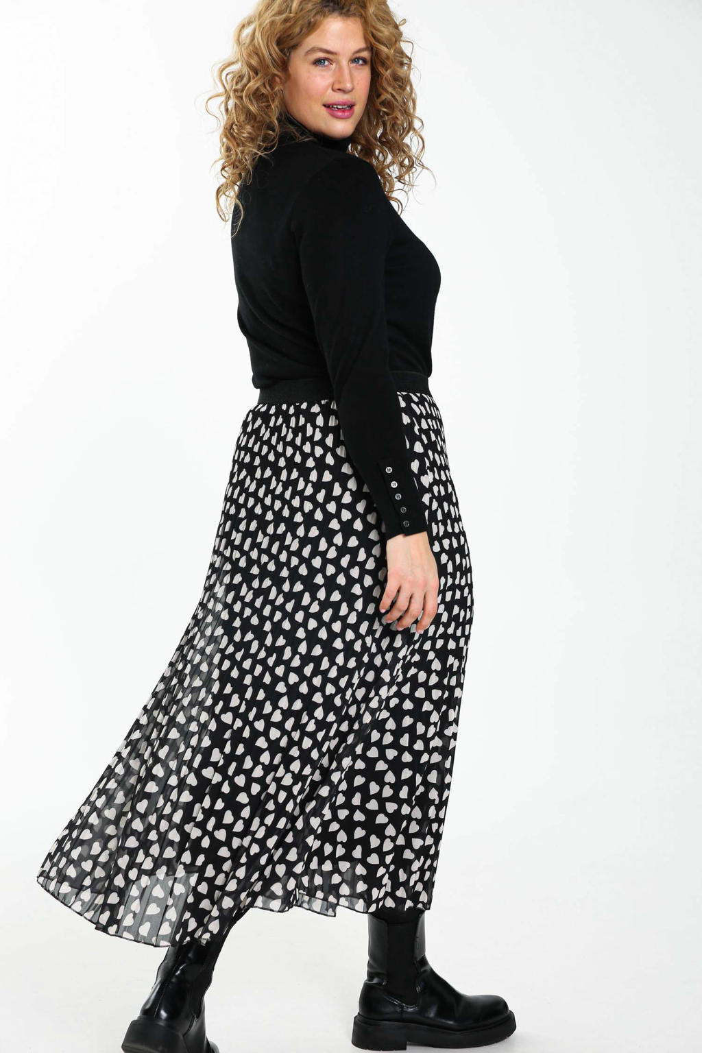 Paprika rok met hartjes zwart | wehkamp