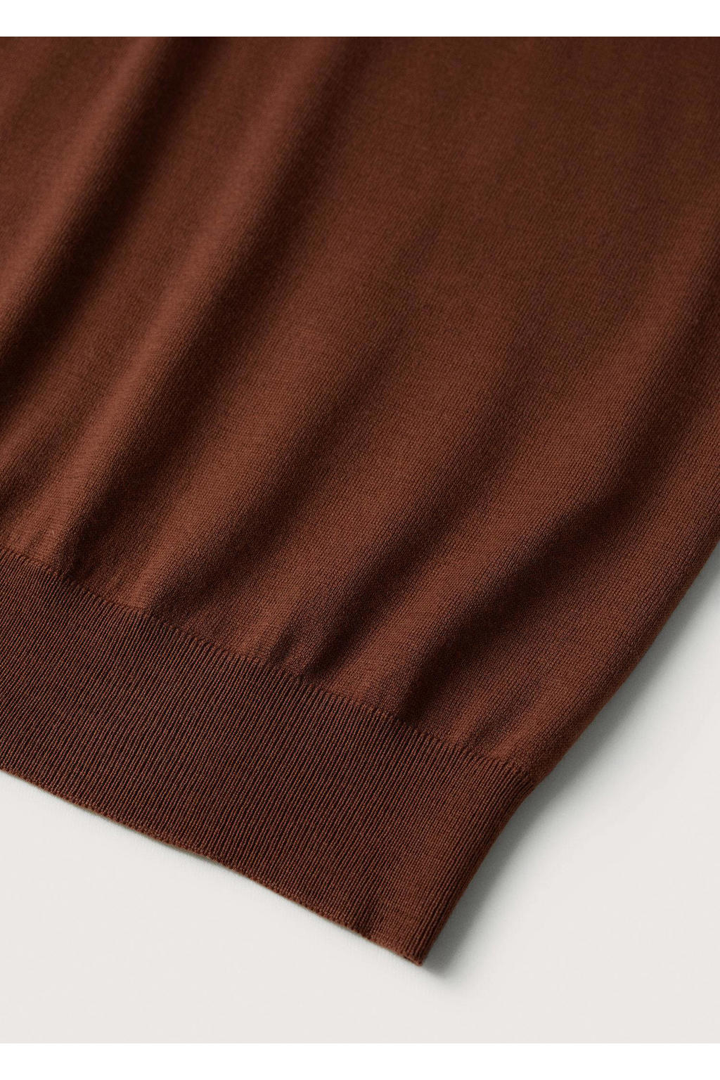 Mango Man fijngebreide pullover van merinowol roest - koper | wehkamp