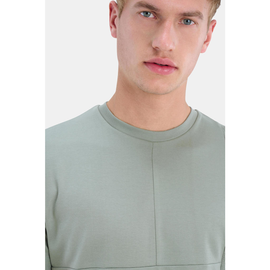 Shoeby T-shirt Insert met backprint en textuur groen | wehkamp