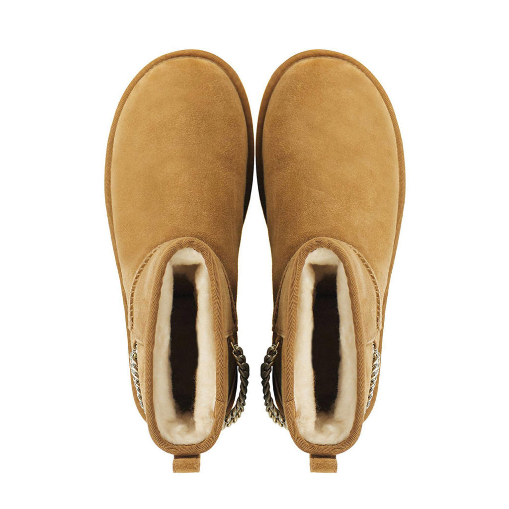 UGG Classic Mini Chains suède enkelboots bruin | wehkamp