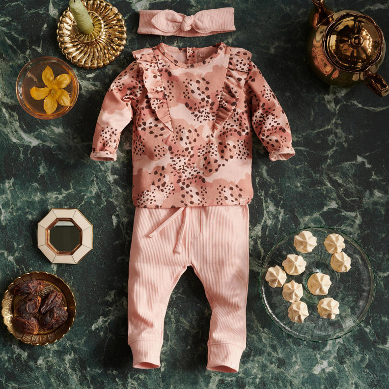 Z8 baby longsleeve Baroness met all over print en ruches roze | wehkamp