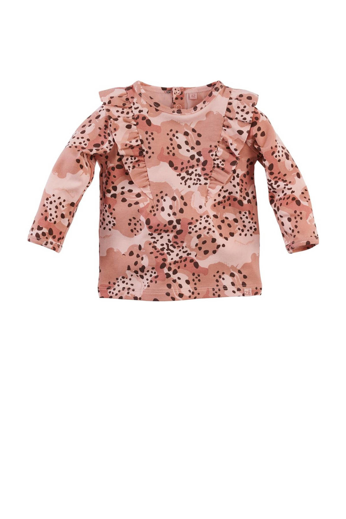 Z8 baby longsleeve Baroness met all over print en ruches roze | wehkamp