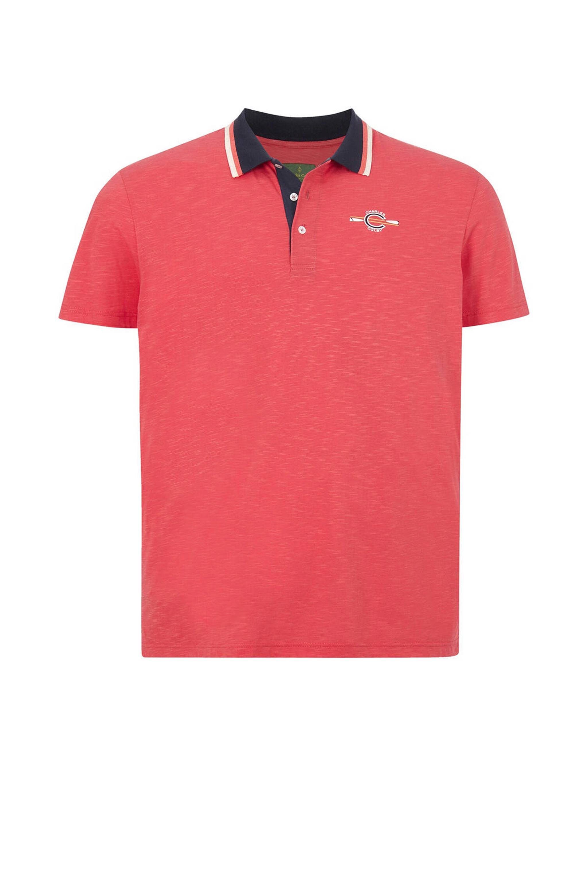 Charles Colby polo EARL NIAL Plus Size met logo rood | wehkamp