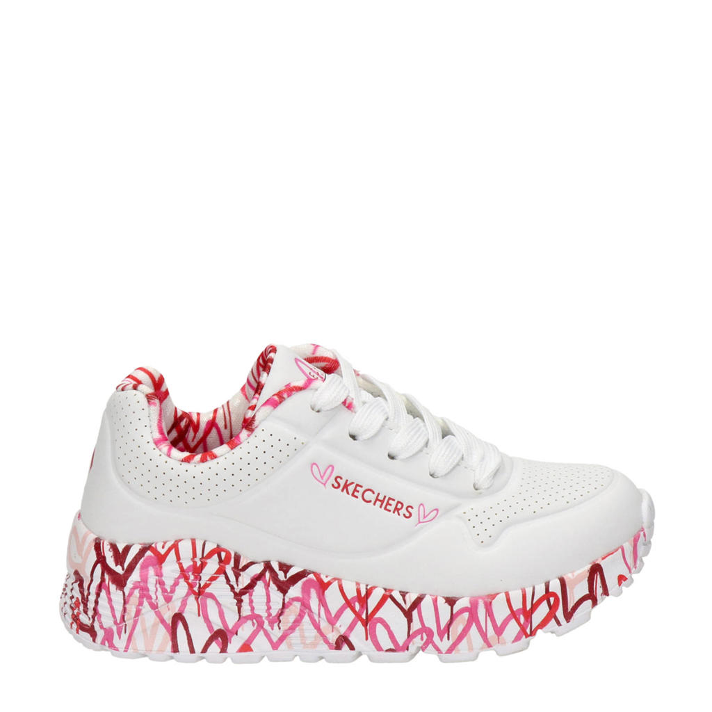 Skechers Uno Light sneakers wit/rood/roze | wehkamp