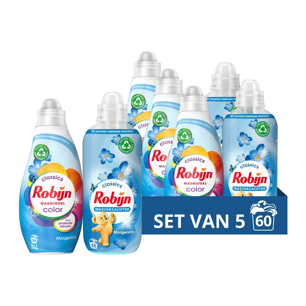 Robijn Perfect Match Wasmiddel en wasverzachter pakket - Morgenfris ...