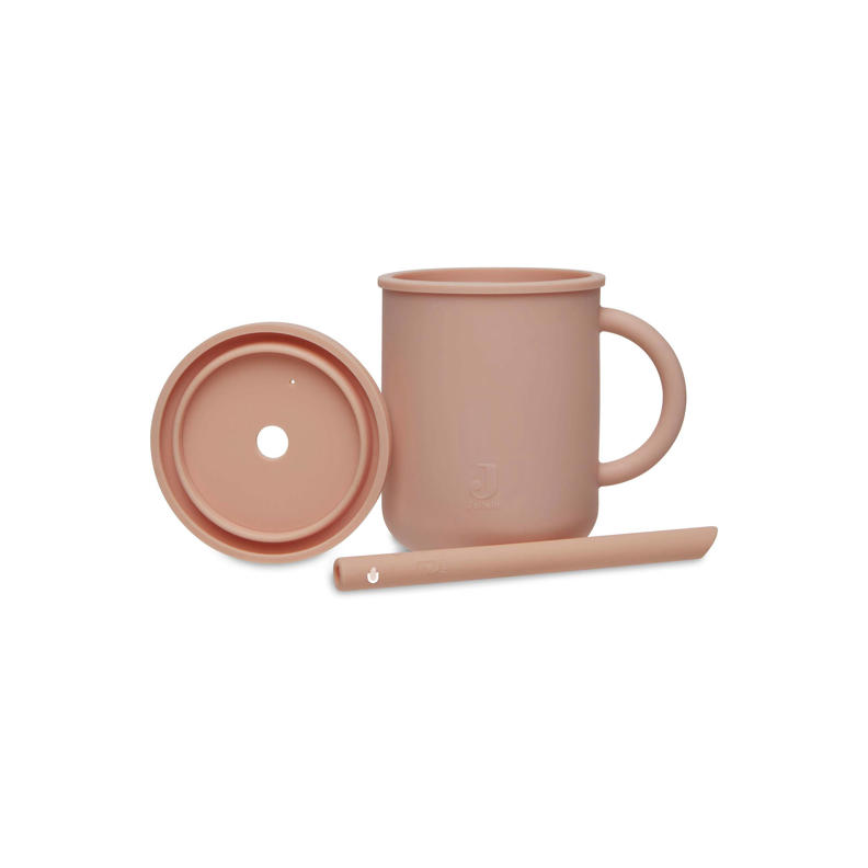 Jollein siliconen rietjesbeker met rietje Pale Pink (270 ml) | wehkamp