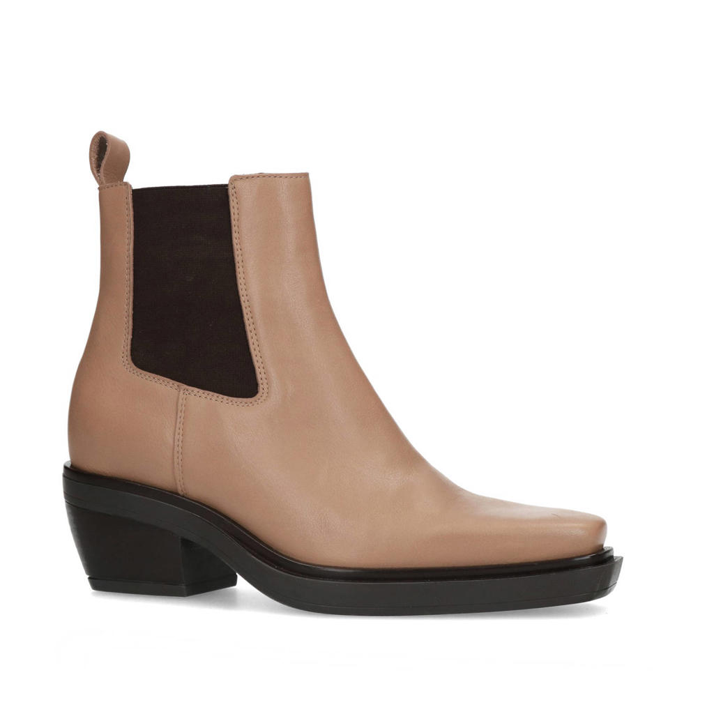 Sacha leren chelsea boots camel | wehkamp