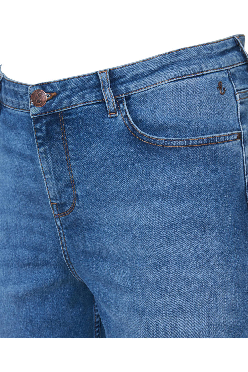 Miss Etam Plus slim fit bermuda jeans Jackie medium denim | wehkamp