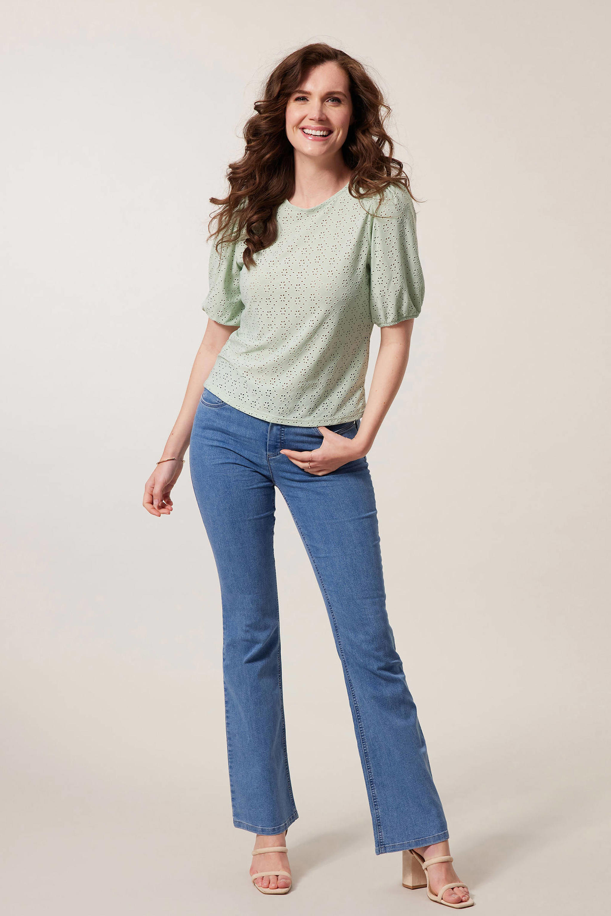 Miss Etam flared jeans Jazz light denim | wehkamp