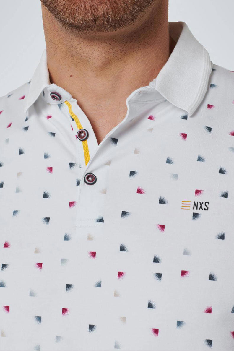 No Excess regular fit polo met all over print white | wehkamp