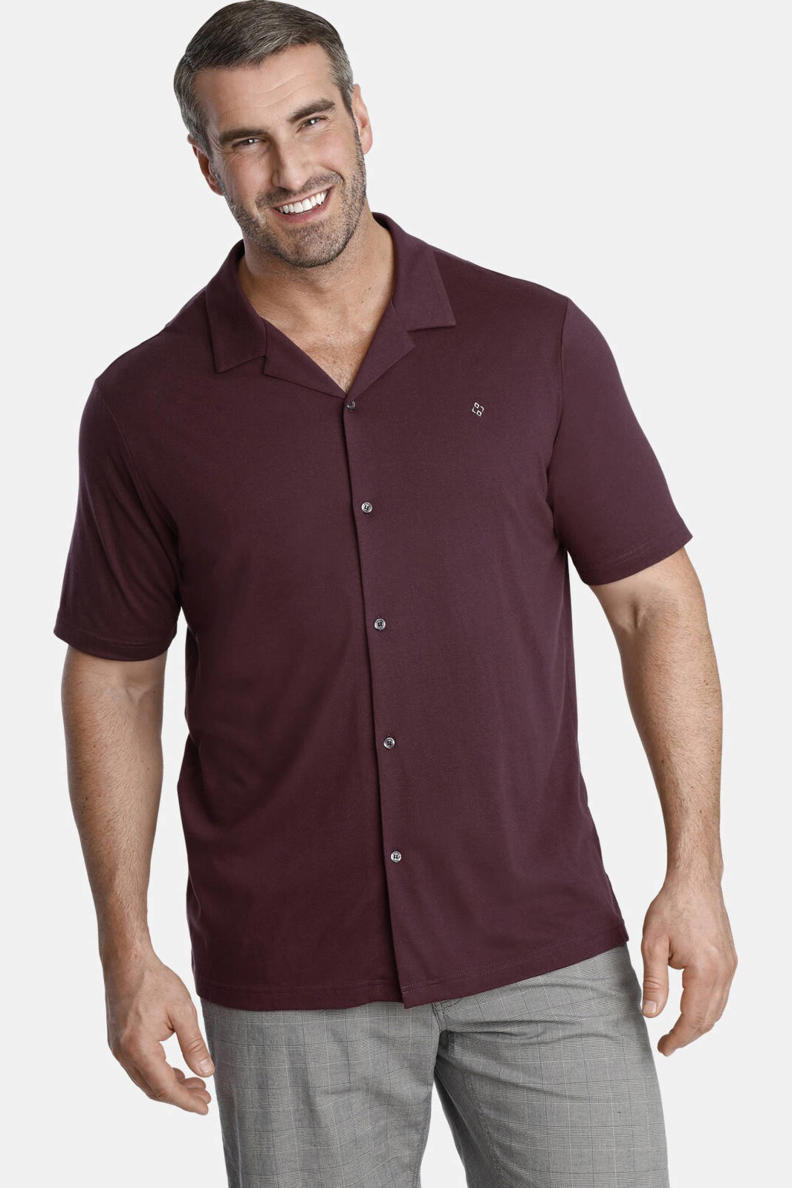 Charles Colby regular fit overhemd EARL THORLEY Plus Size donkerrood ...