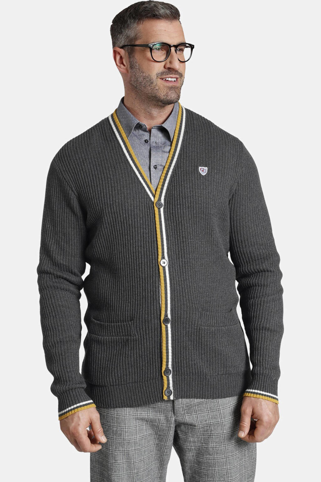 Charles Colby vest DUKE WARREN Plus Size grijs | wehkamp