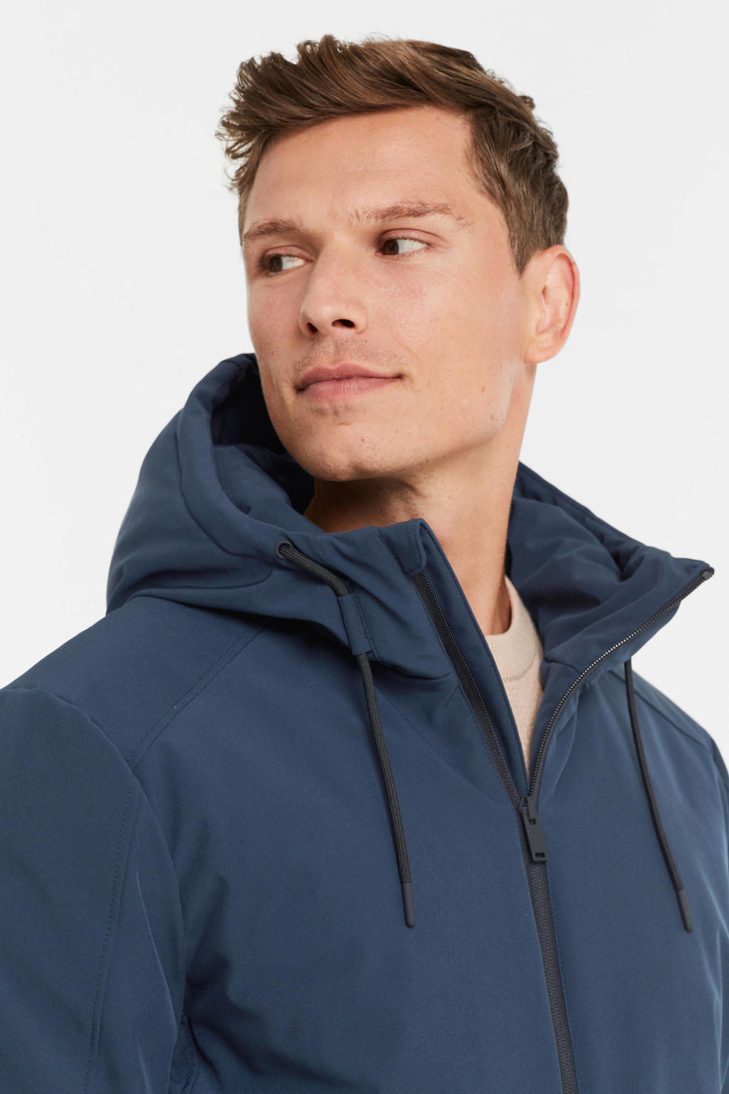 anytime softshell jas donkerblauw | wehkamp