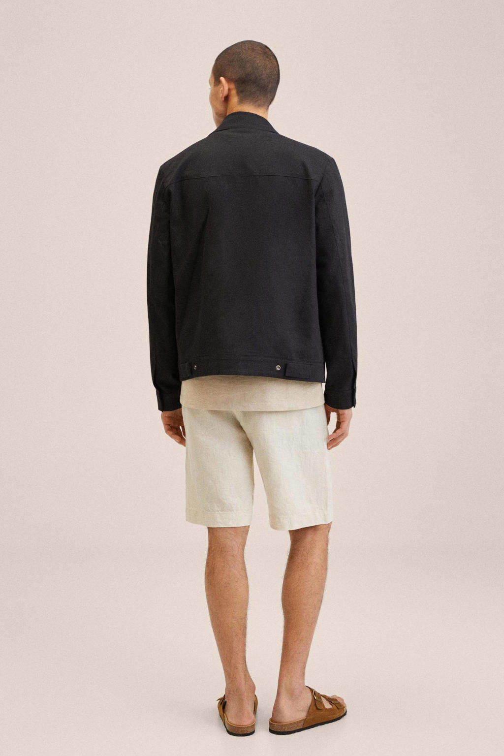 Mango Man slim fit chino short lichtbeige | wehkamp