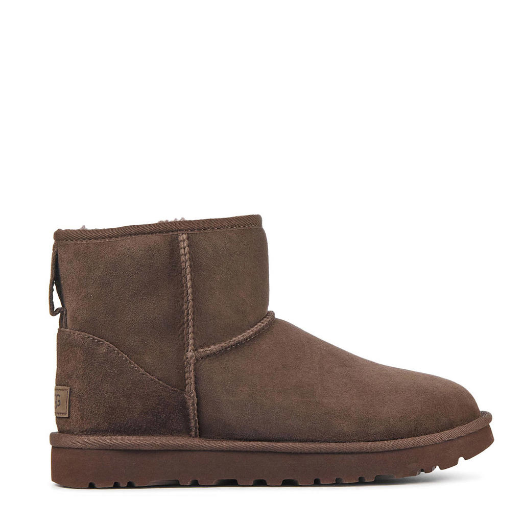 UGG Classic Mini II suède enkelboots donkerbruin | wehkamp