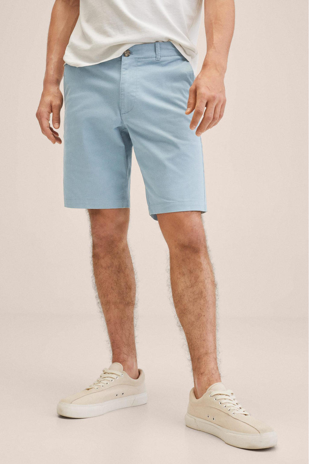 Mango Man regular fit chino short middenblauw | wehkamp