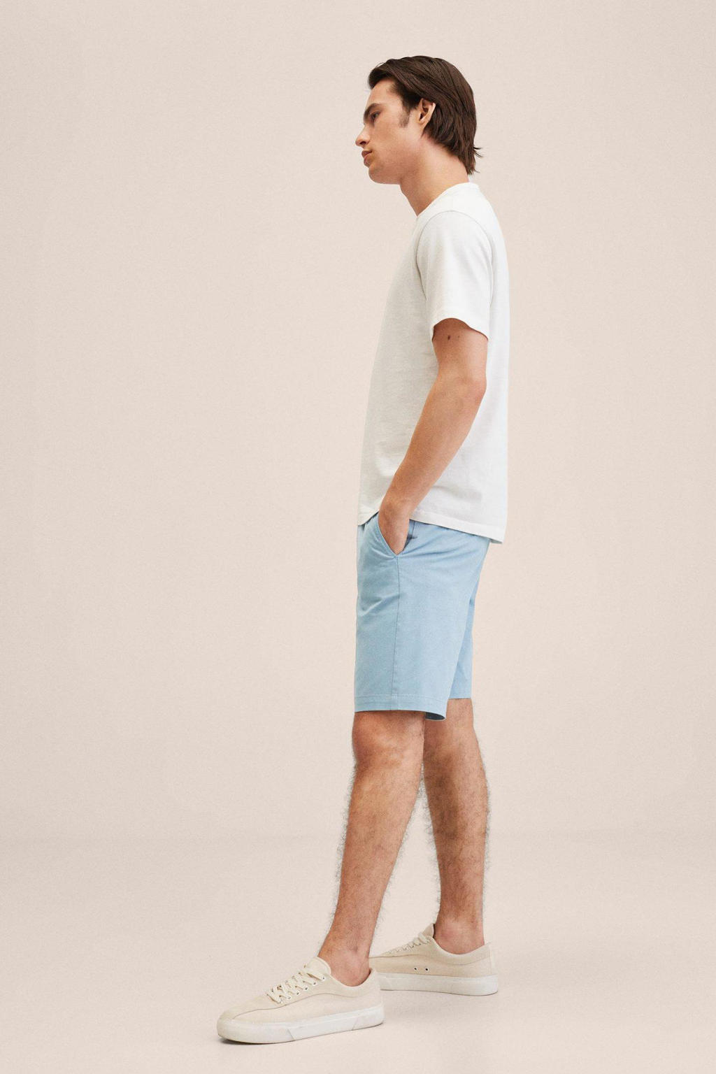 Mango Man regular fit chino short middenblauw | wehkamp